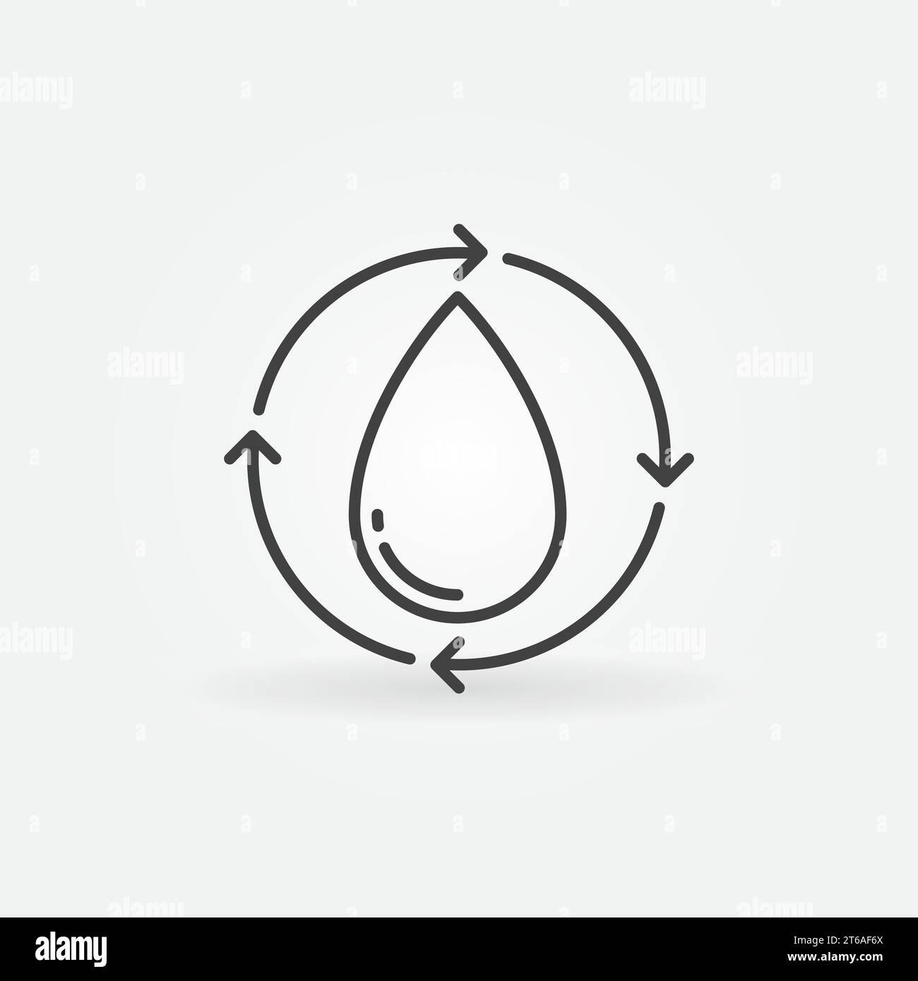 Water Drop inside arrows vector water purification concept icon or sign ...
