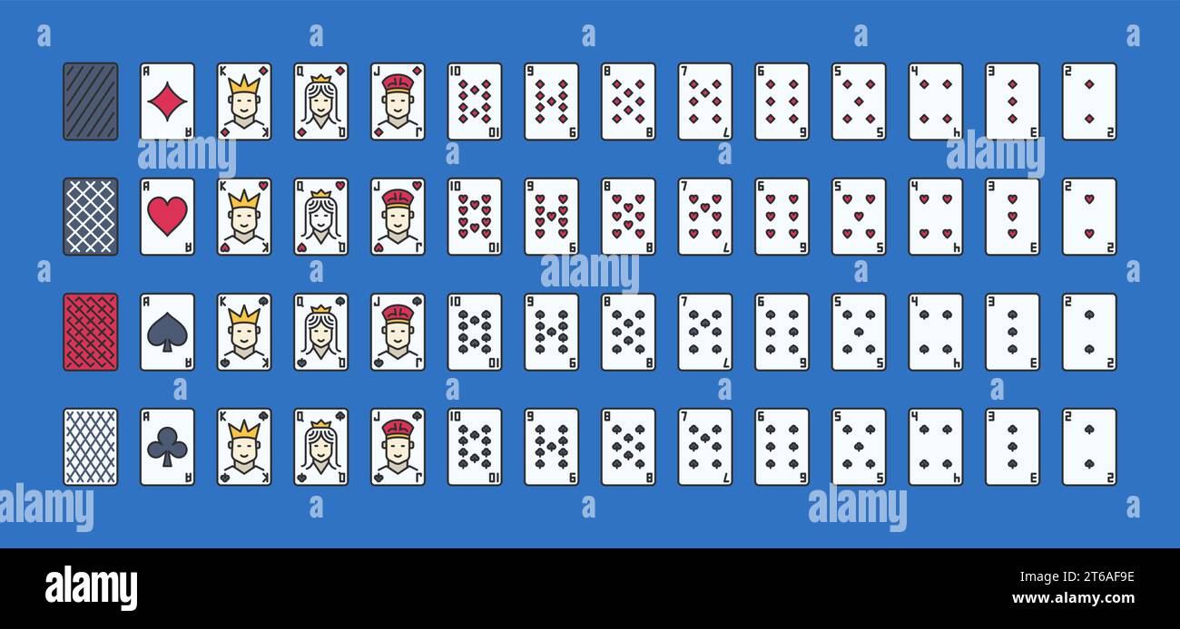 Set of Playing Cards creative vector icons or design elements. Full ...