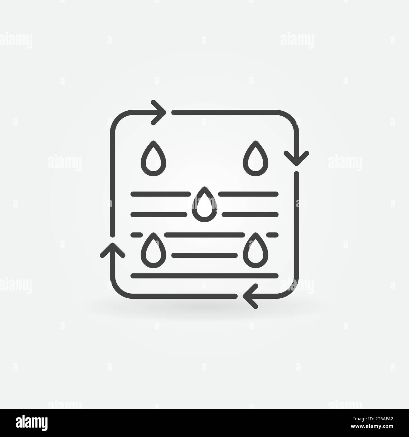Water Purification Process vector concept icon or sign in outline style ...