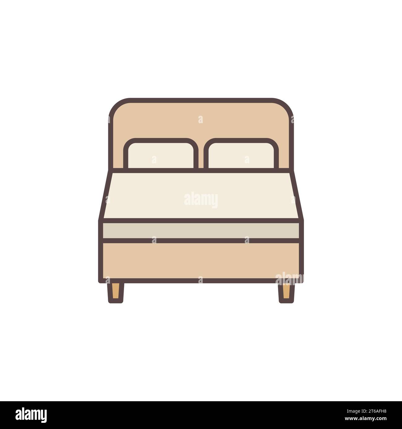 Double Bed vector concept colored icon or design element Stock Vector ...