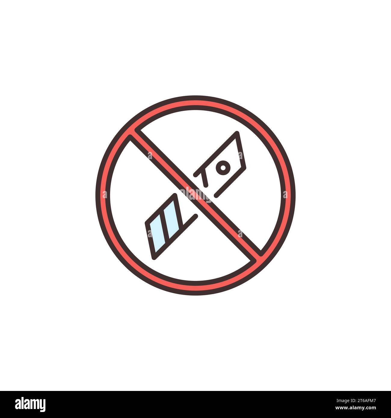 Knife Blades Forbidden vector packaging concept colored icon or symbol ...
