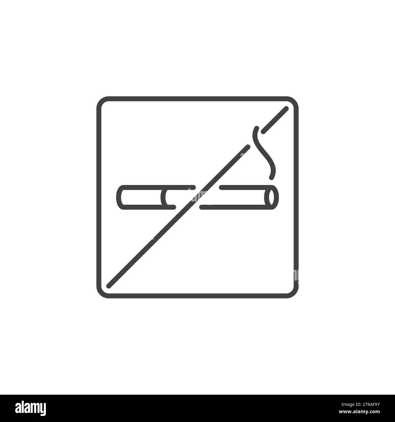 No Smoking outline concept icon. Vector stop smoking symbol in thin ...