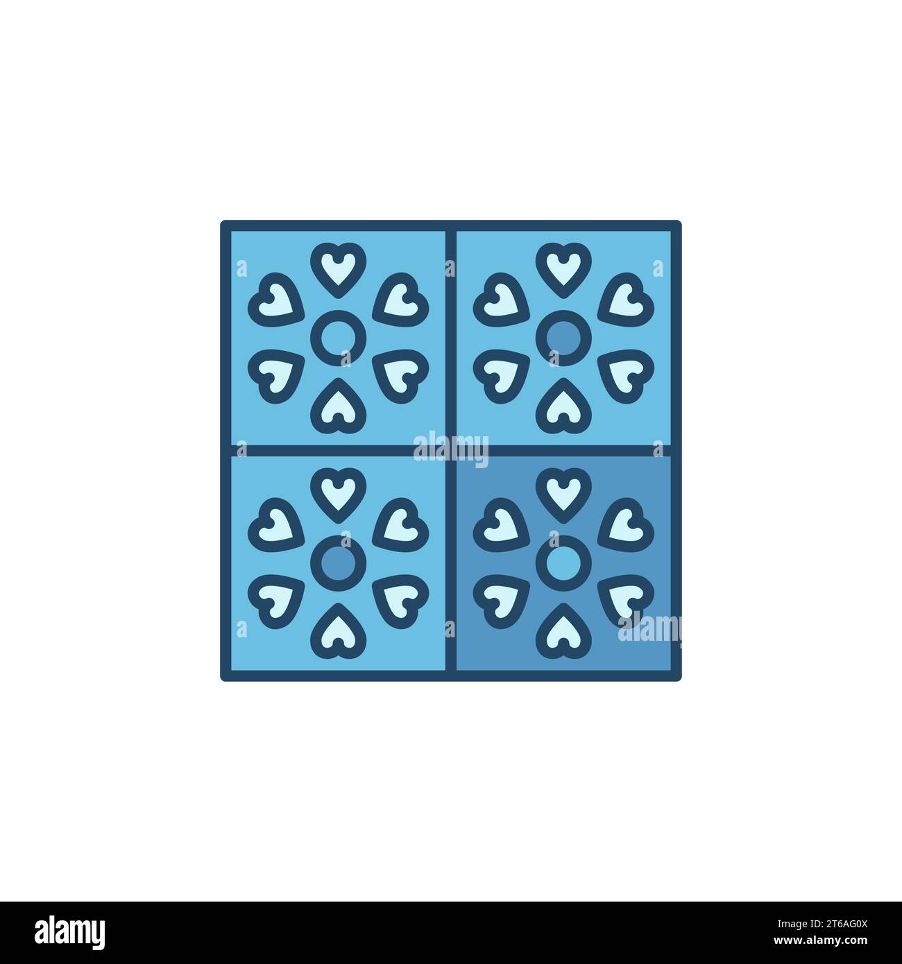 Wall Tile with Cute Design vector concept blue icon or symbol Stock ...