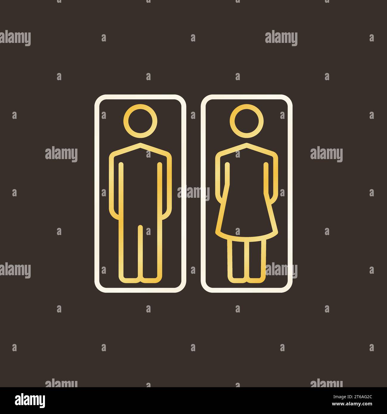 Man and Woman Toilet colorful outline icon. Vector WC concept linear ...