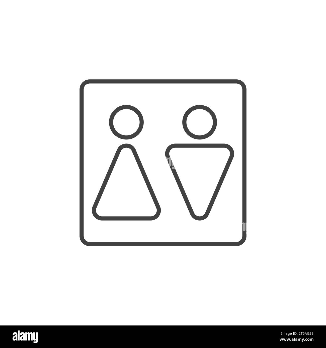Man and Woman Toilet outline icon - vector WC concept symbol Stock ...