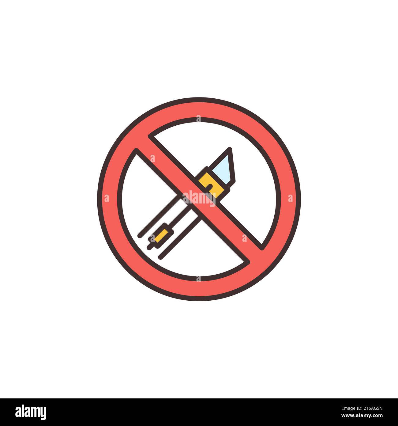 Vector Cutter Tool Forbidden concept round colored icon or symbol Stock ...