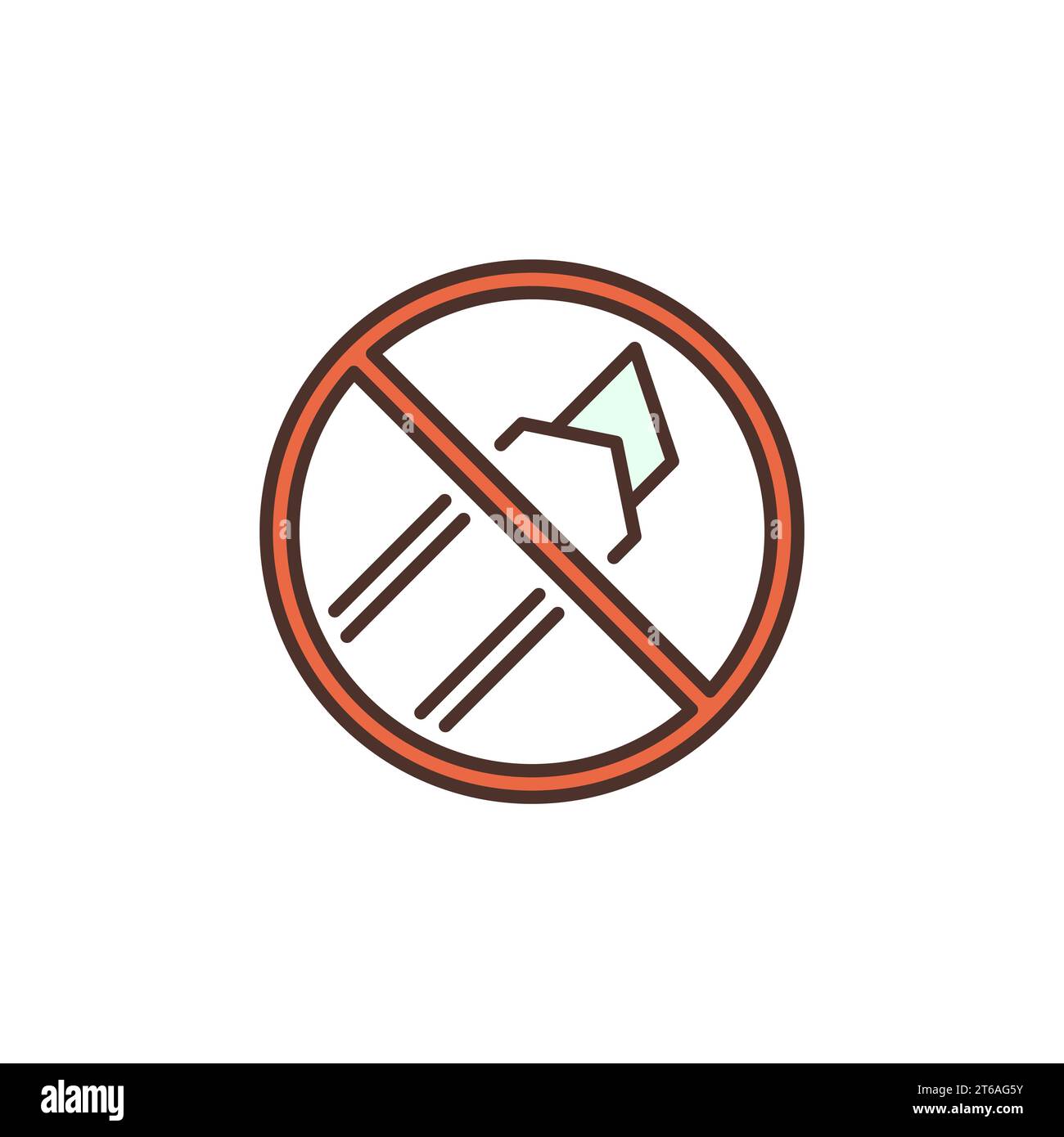 Do not Cut with Utility Knife vector concept round colored icon or ...
