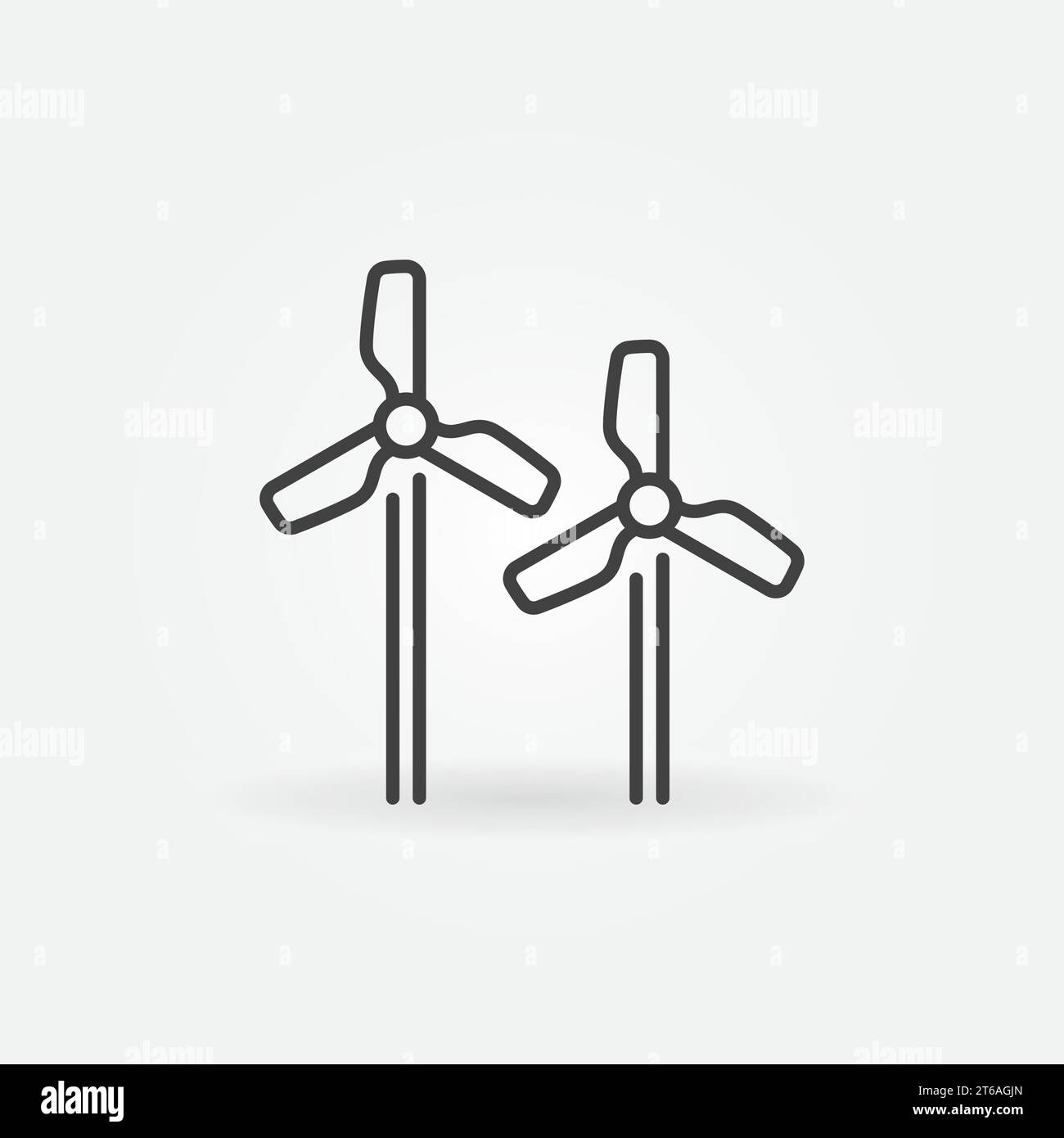 Wind Turbines linear icon - vector Wind Power concept outline sign ...