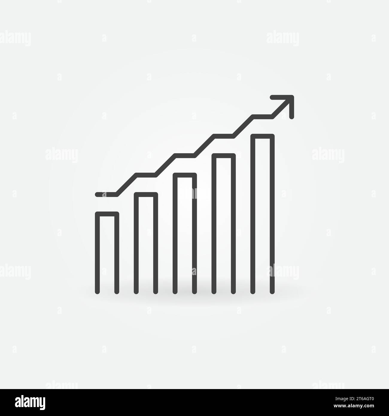 Bar Chart with Arrow linear vector concept icon or logo element Stock ...