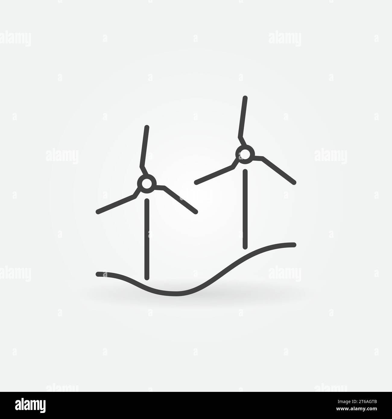 Wind Turbines outline vector concept minimal icon or sign Stock Vector ...