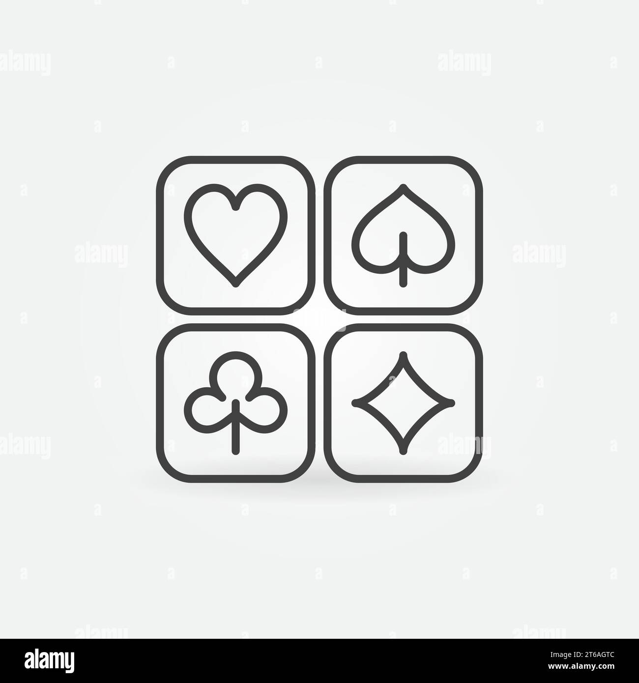 Vector Playing Card Suits outline concept icon or logo element Stock ...
