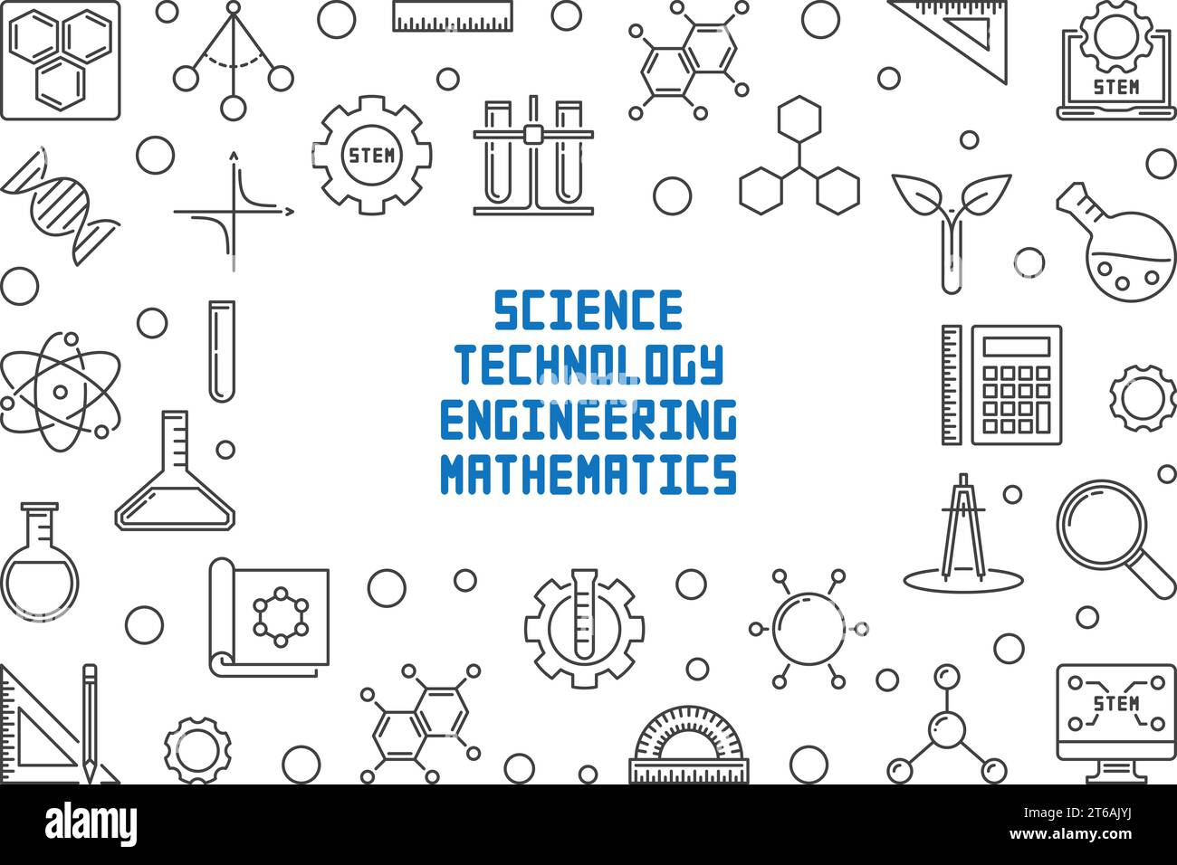 Science, Technology, Engineering and Math concept frame. Vector STEM ...