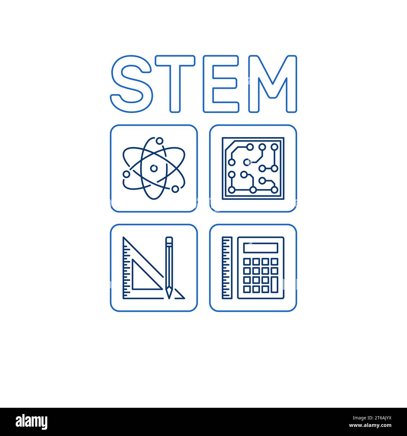 STEM word with icons. Vector science, technology, engineering and ...