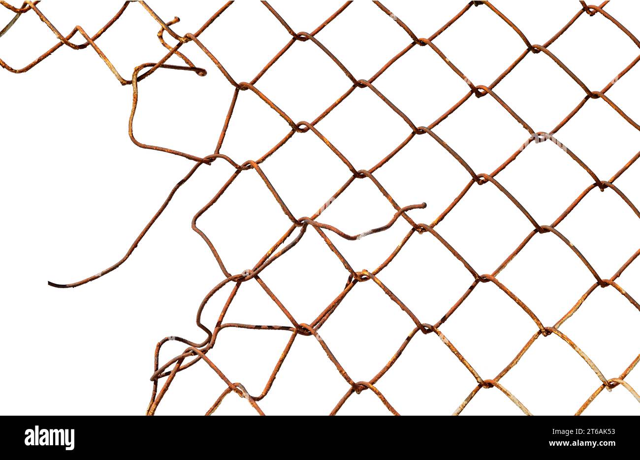 The texture of the metal mesh on a white background. Torn steel, metal ...