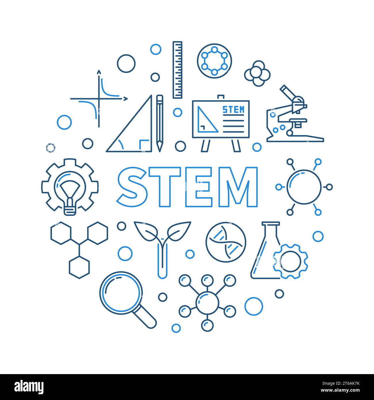 STEM or Science, Technology, Engineering and Mathematics vector concept ...