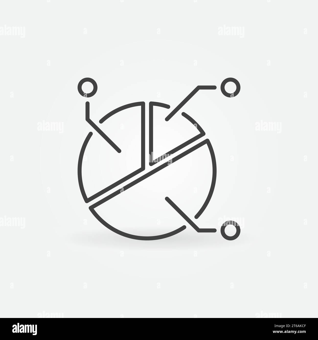 Pie Chart outline vector concept Statistics icon or design element ...