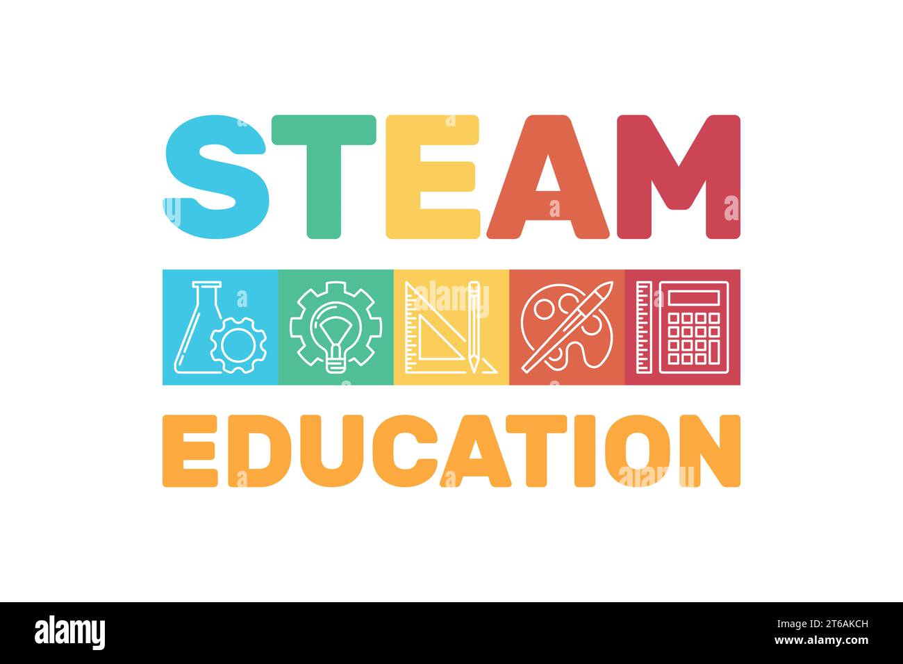 STEAM Education vector colored modern banner. Science, Technology ...