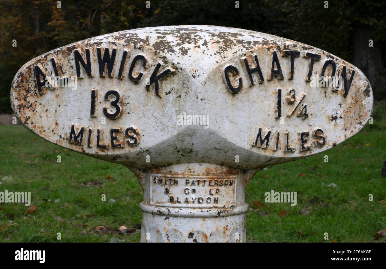 Milepost chillingham hi-res stock photography and images - Alamy