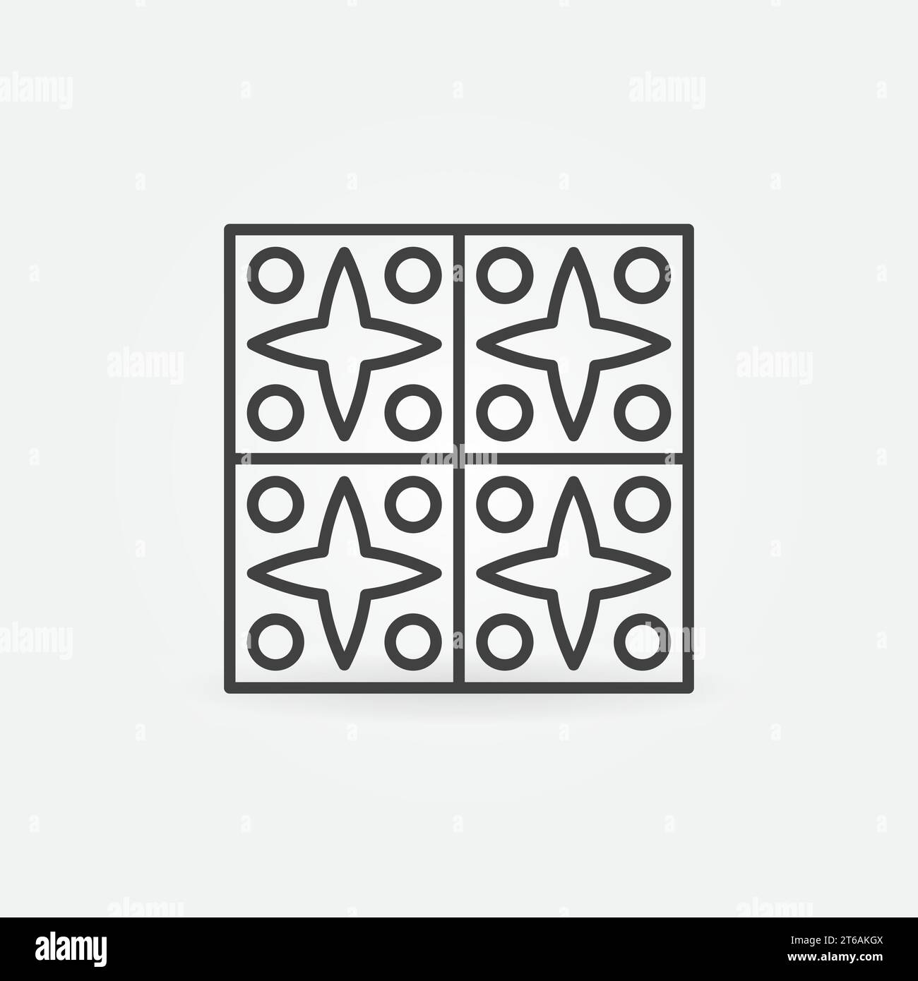 Four Wall Tiles vector thin line concept icon or design element Stock ...