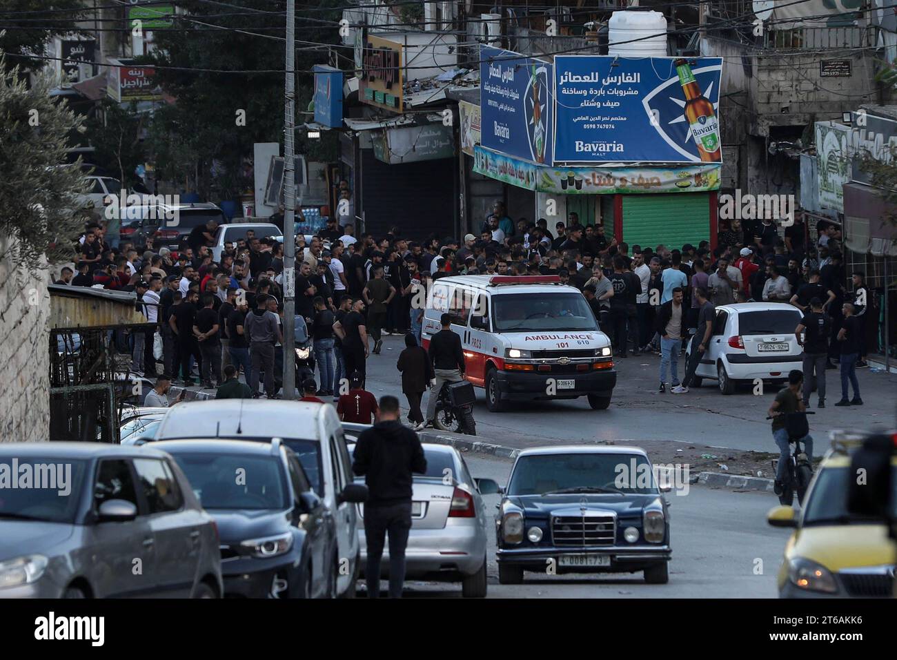 Nablus, Palestinian Territories. 09th Nov, 2023. Palestinians stand ...
