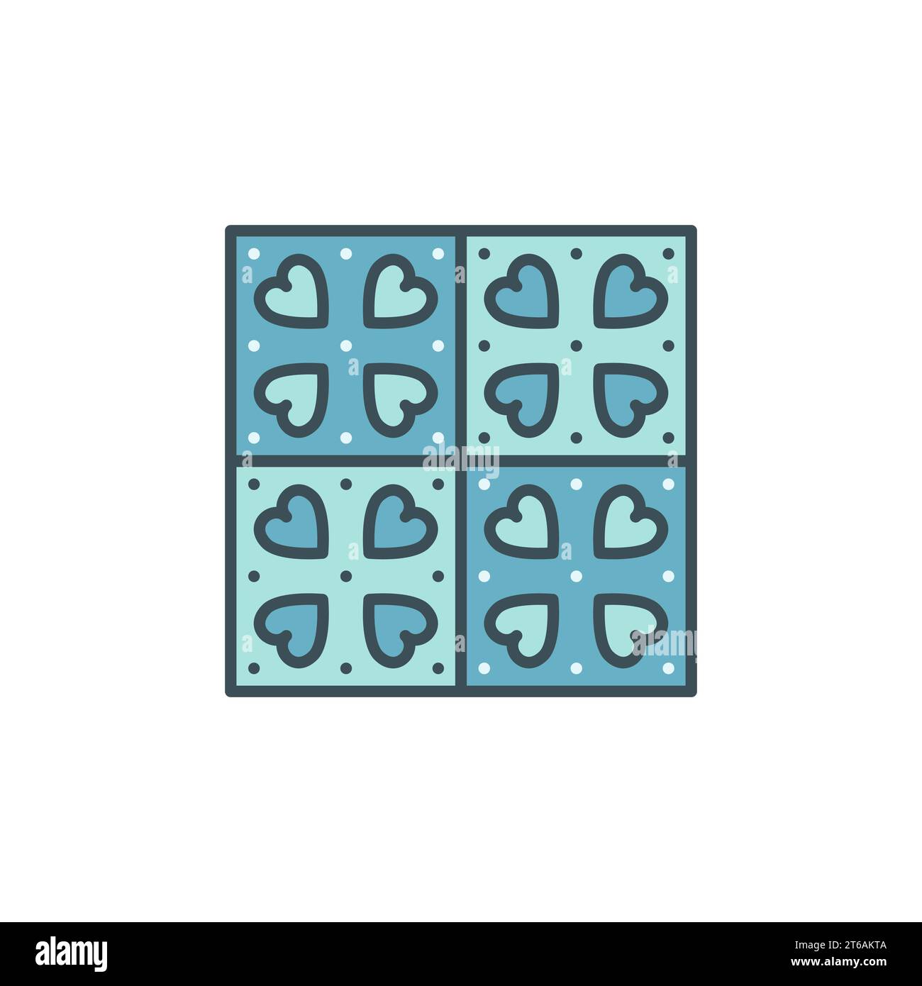 Cute Tile with Heart design vector concept blue icon or symbol Stock ...