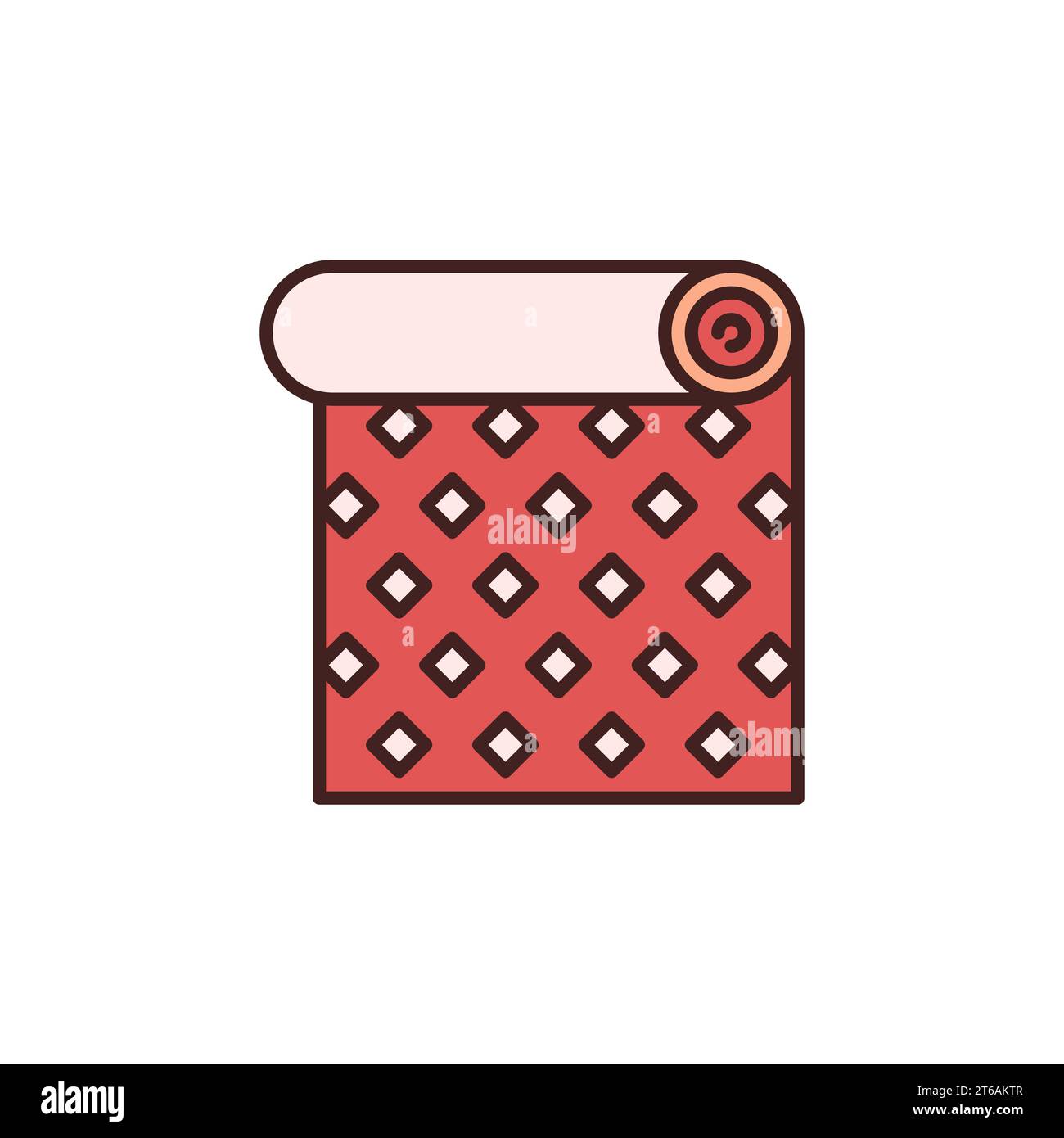 Roll of Red Wallpaper with Creative Texture vector concept icon or ...