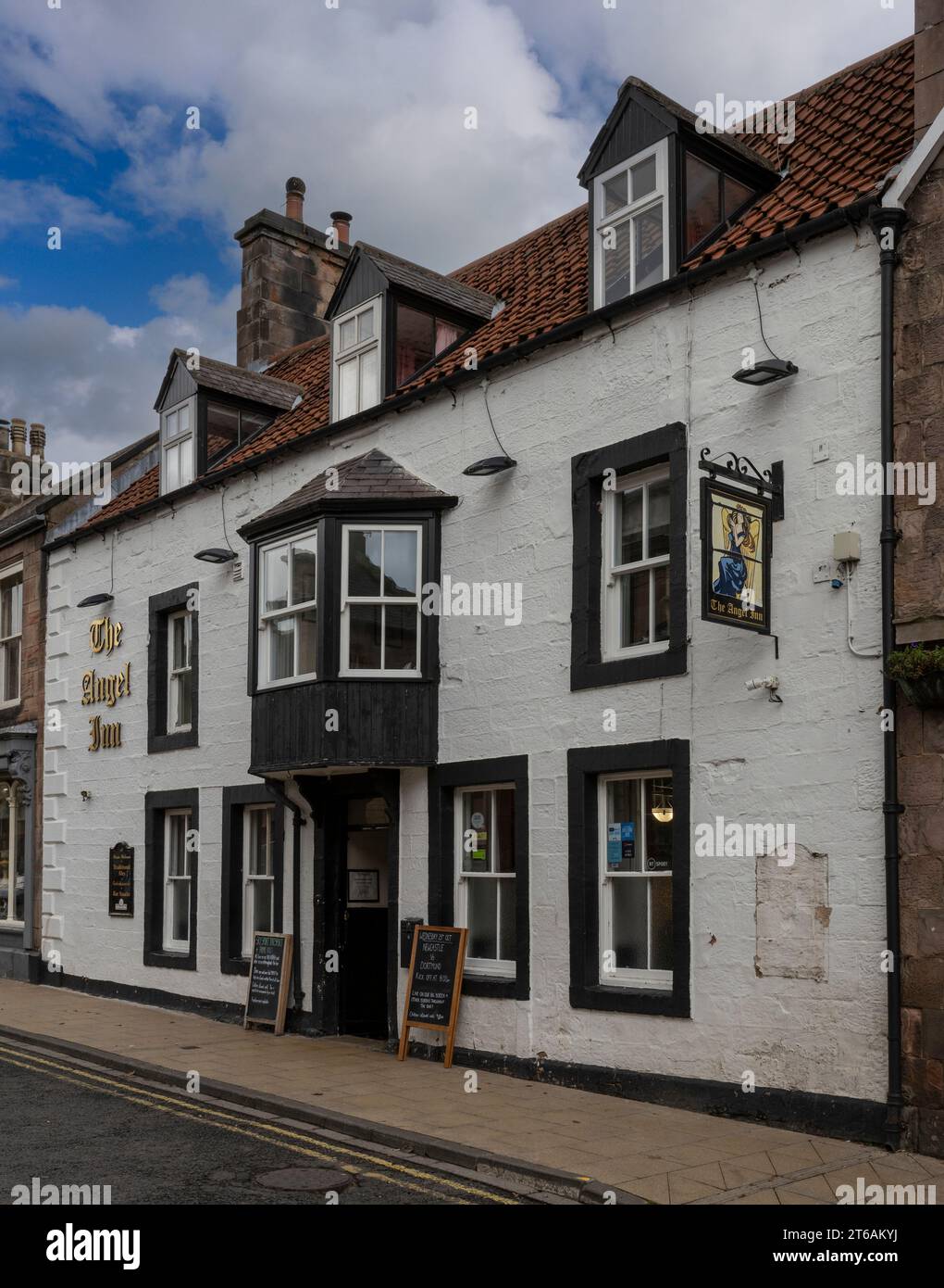The Angel Inn, High Street, Wooler, Northumberland, England, UK Stock ...