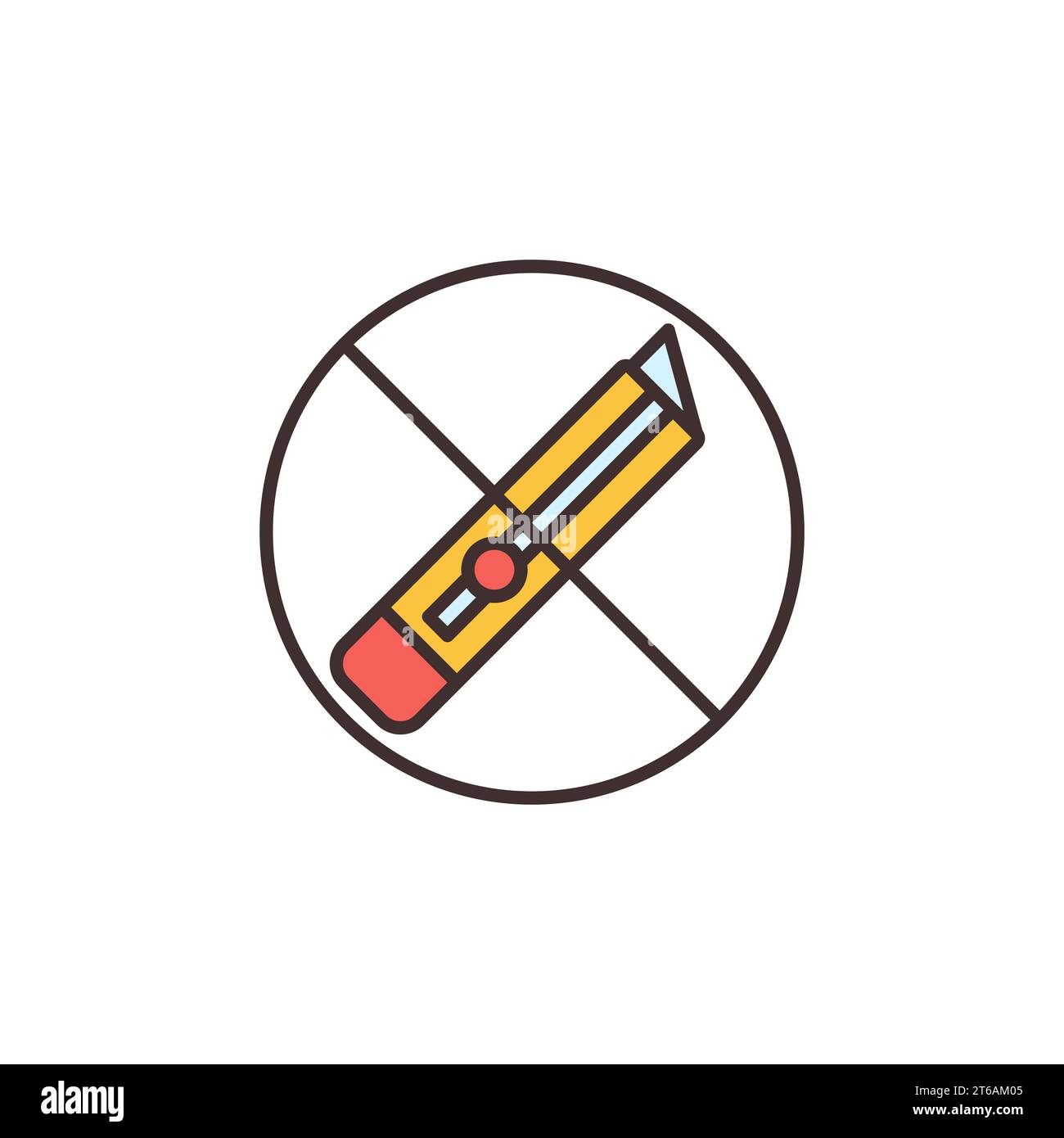 Cutter is Prohibited colored icon - Do not use Stationery Knife vector ...