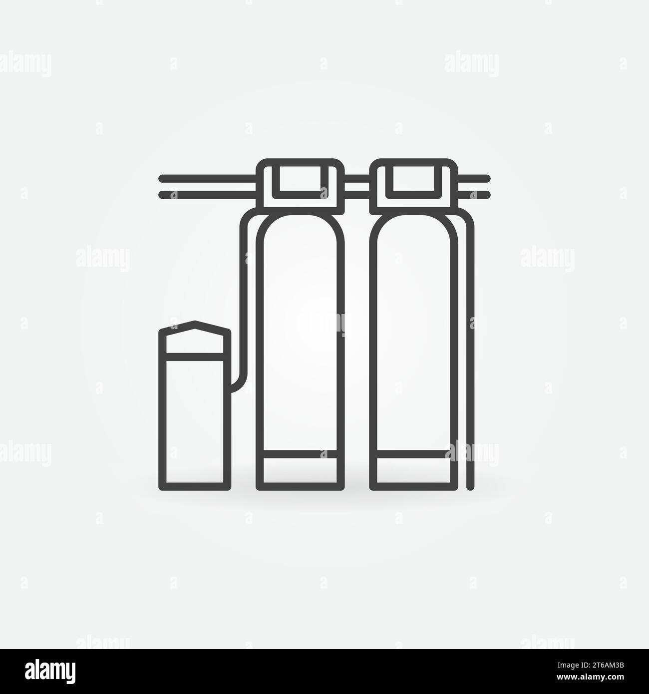Deferrization of Water Station vector concept icon or symbol in thin ...