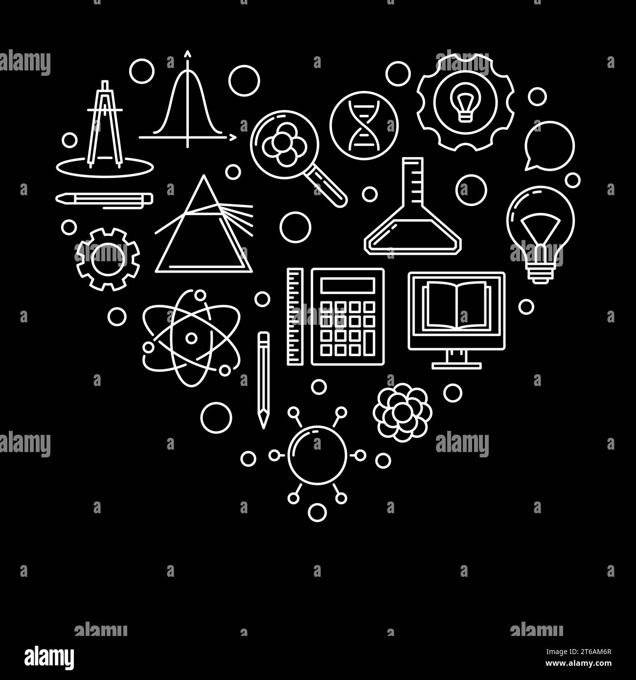 School heart vector linear illustration. I Love School concept outline ...