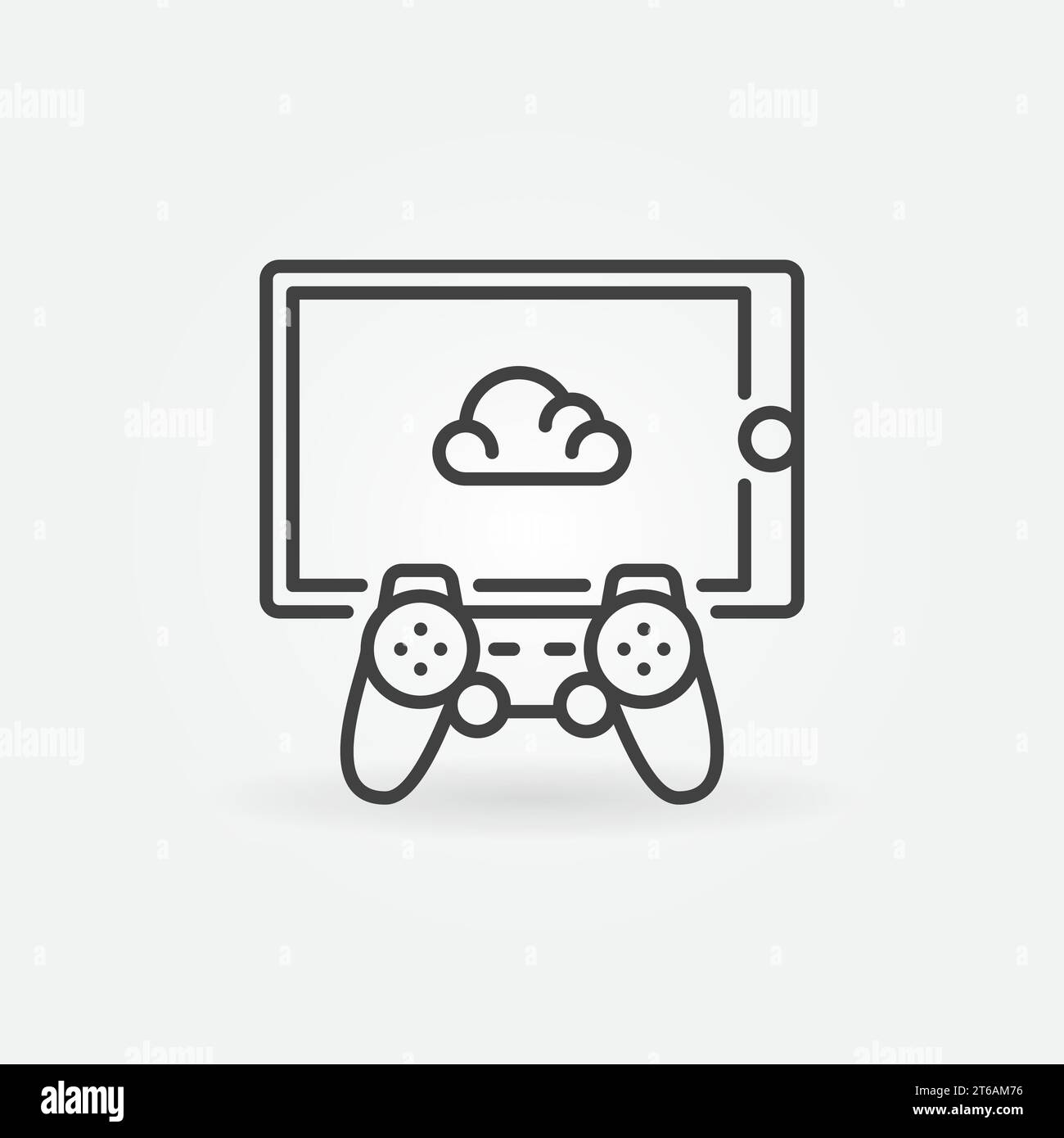 Cloud Gaming on Tablet with Gamepad vector concept simple icon in ...