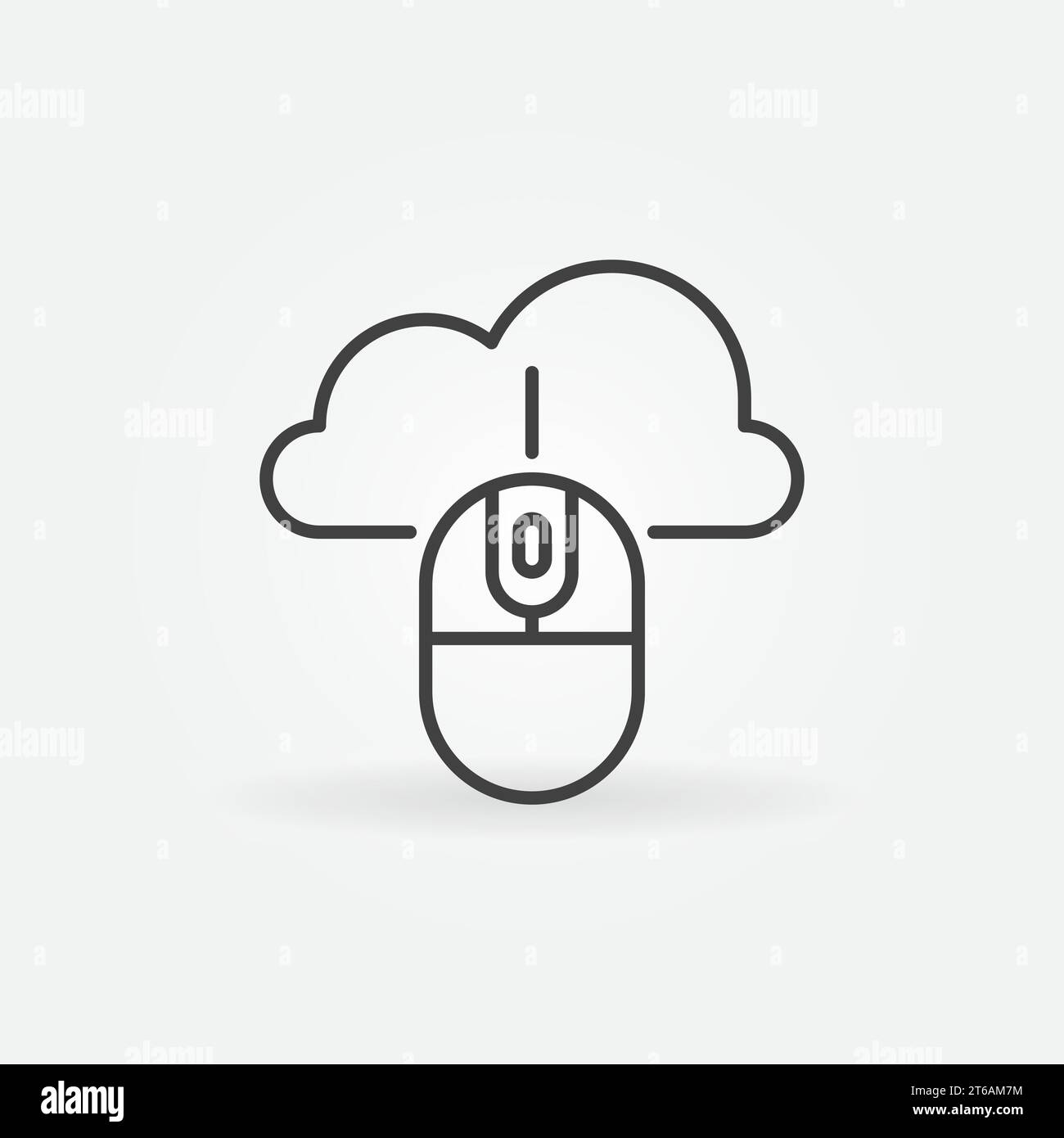 Computer Mouse with Cloud vector concept icon or symbol in thin line ...