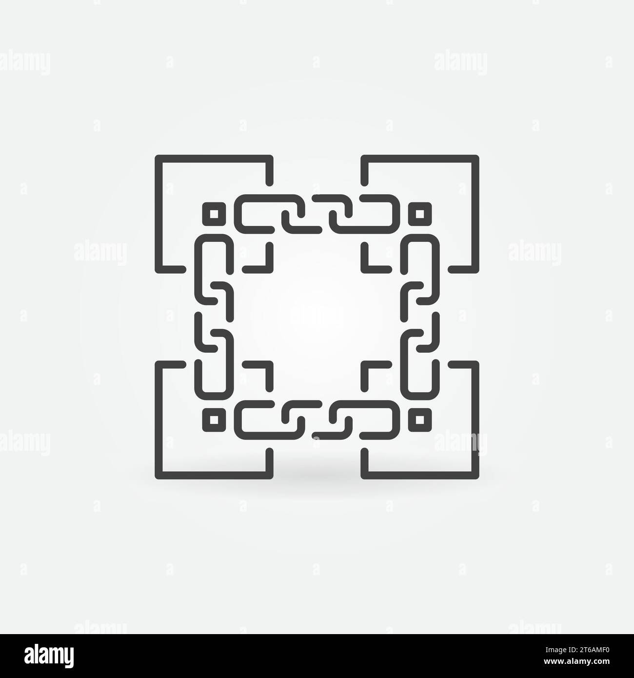 Blocks linked with Chain line icon - Blockchain outline vector concept ... Blocks linked with Chain line icon - Blockchain outline vector concept ...