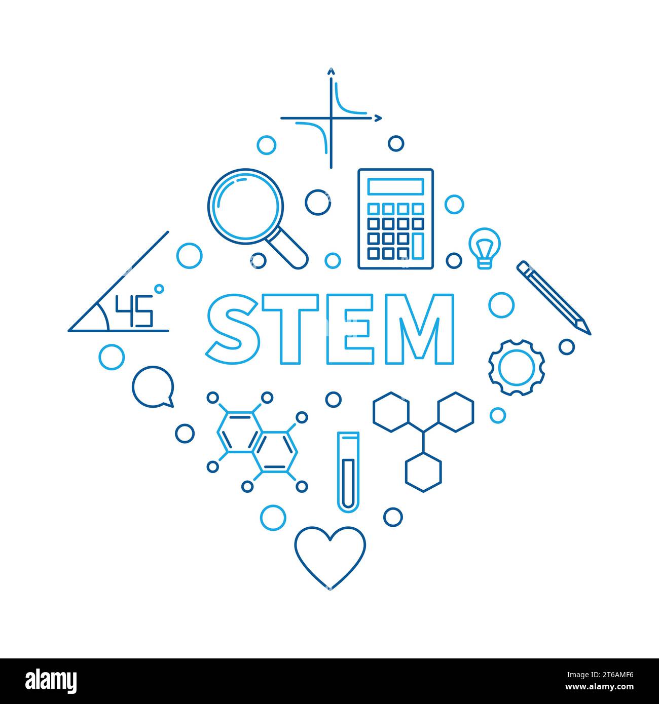STEM modern vector concept illustration in thin line style Stock Vector ...