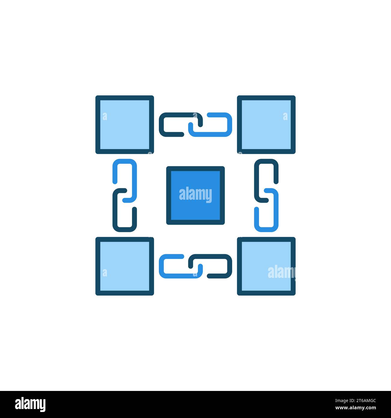 Vector Blockchain Cryptocurrency - Blocks with Chain concept blue icon or symbol Stock Vector ...