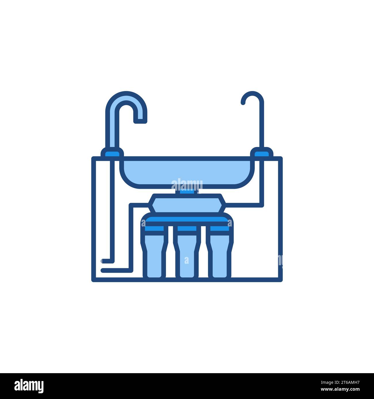 Reverse Osmosis Water System under the Sink vector concept colored icon ...