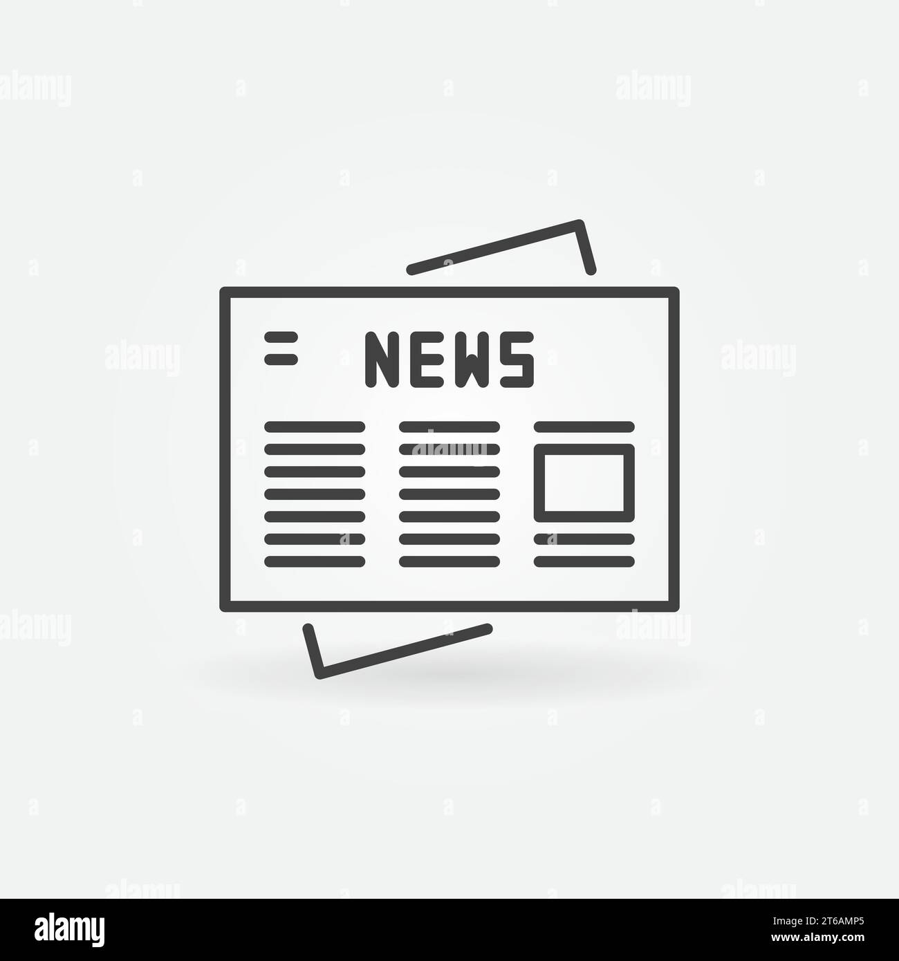 Newspaper vector minimal concept icon or sign in outline style Stock ...