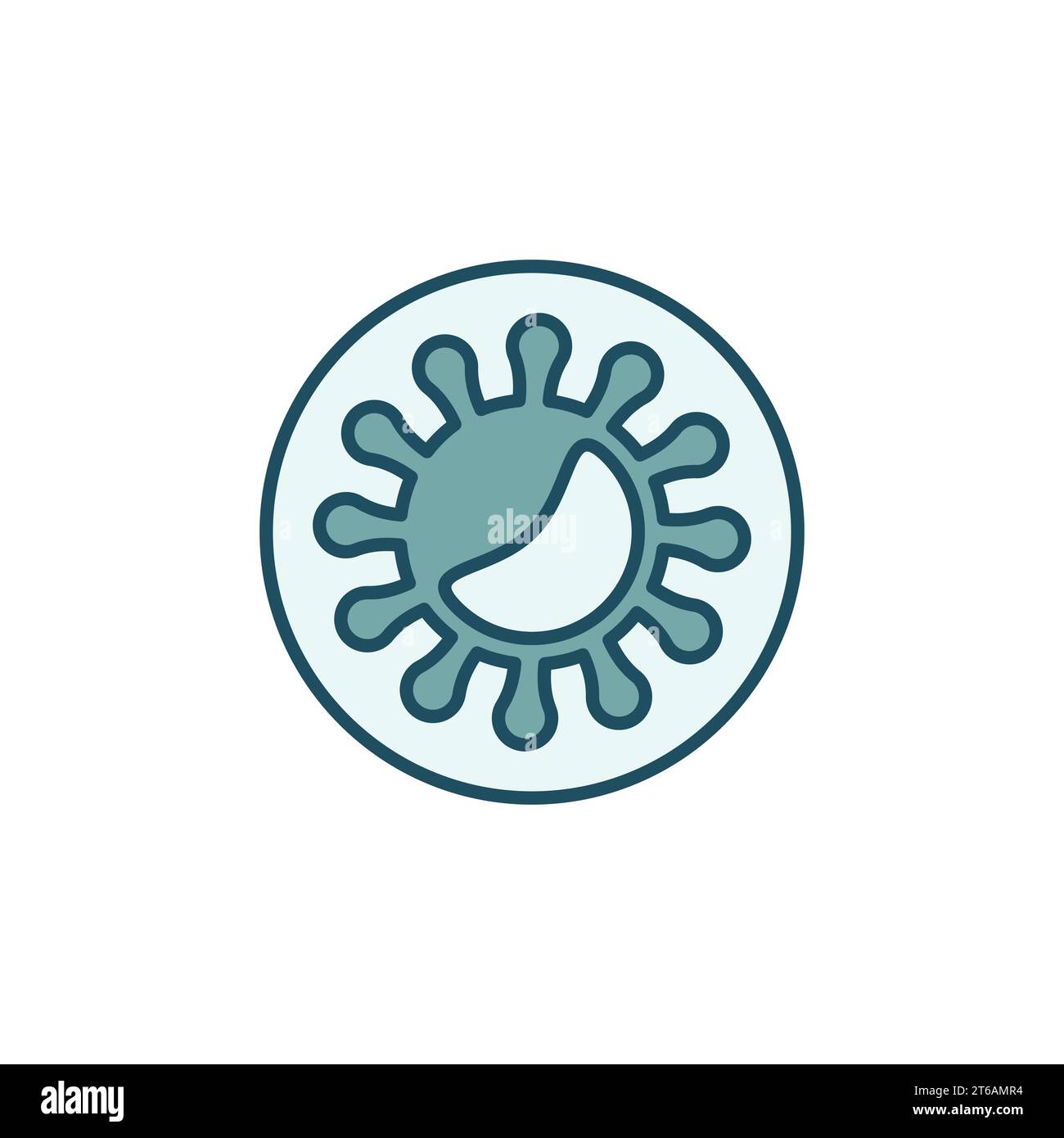 Circle with Bacteria or Virus vector concept colored icon or symbol ...