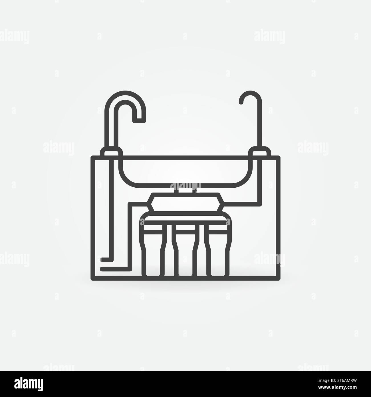 Reverse Osmosis Water System under the Sink outline vector concept icon ...