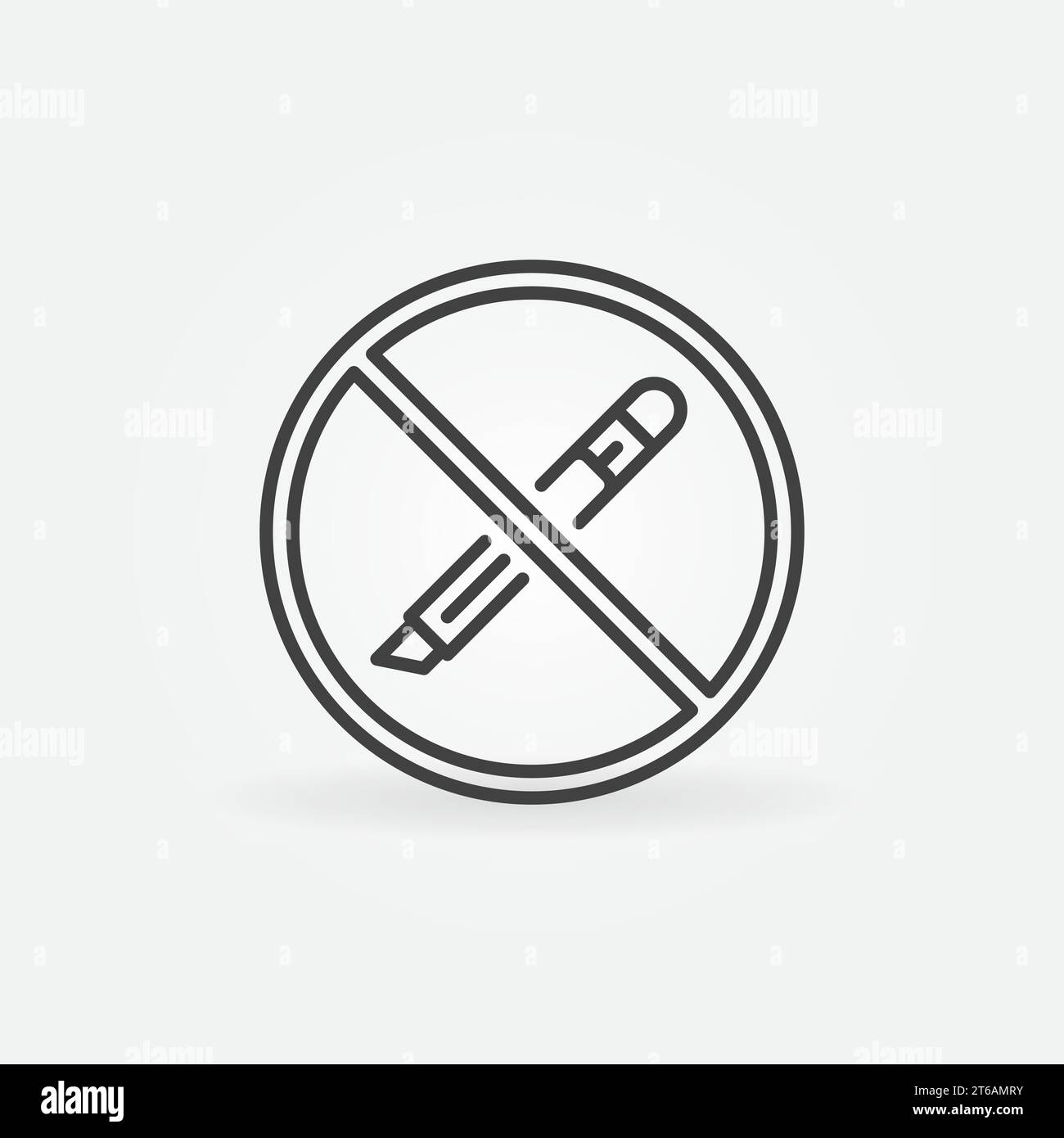 Do not open with a Utility Knife vector concept icon or symbol in thin ...