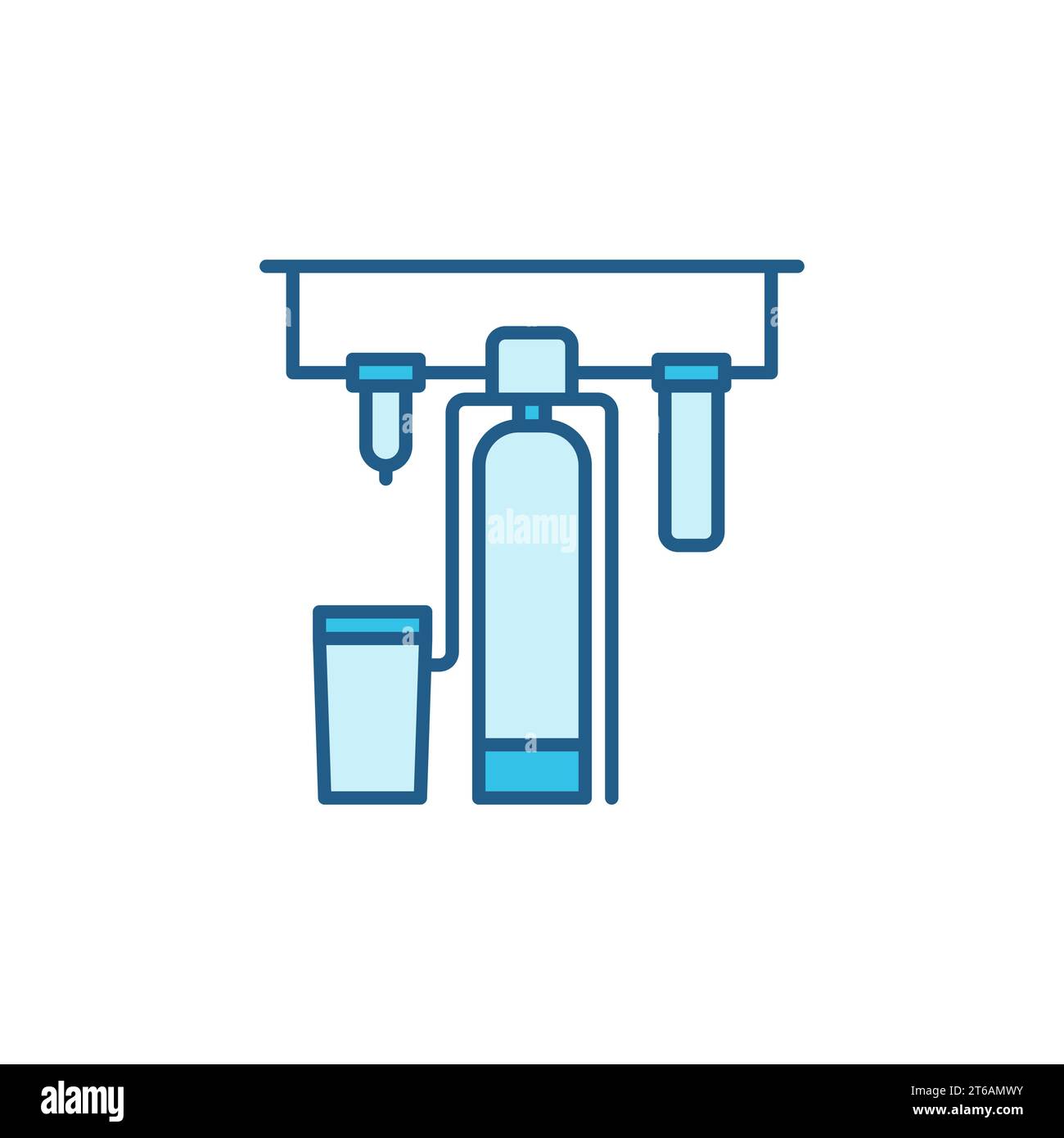 Water Treatment Process Filtration Systems vector concept colored icon ...