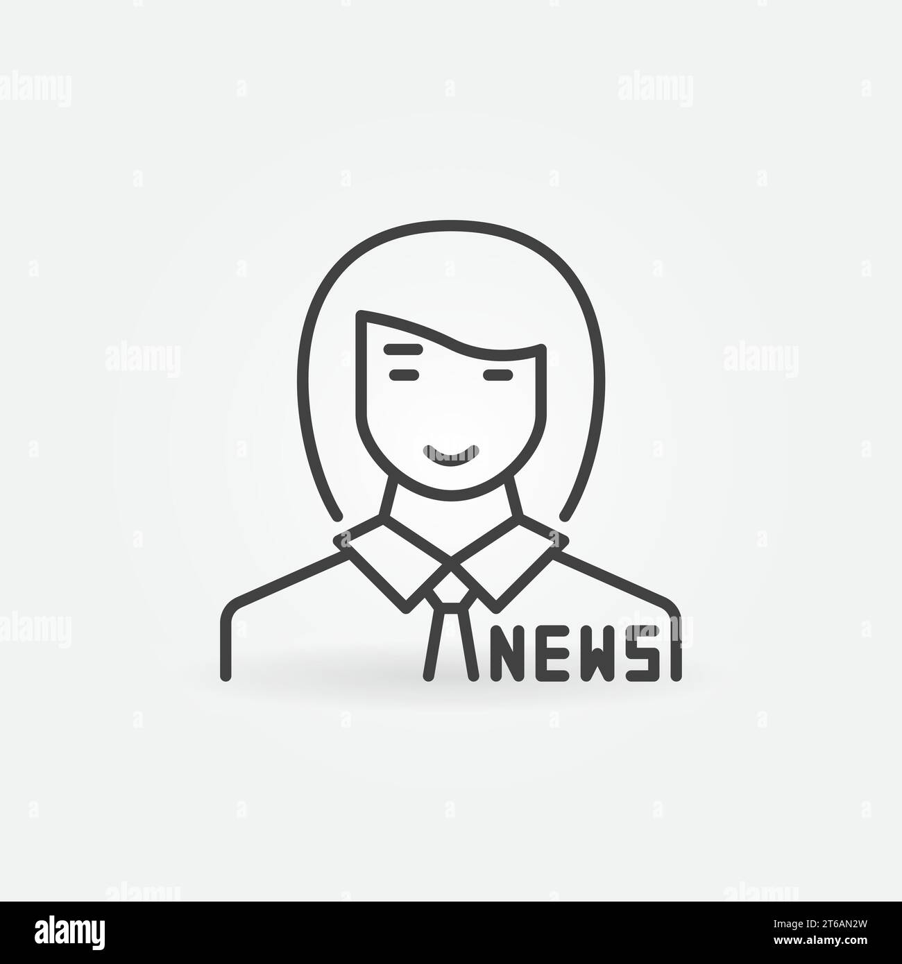 News anchor or Reporter vector woman concept outline icon or design ...