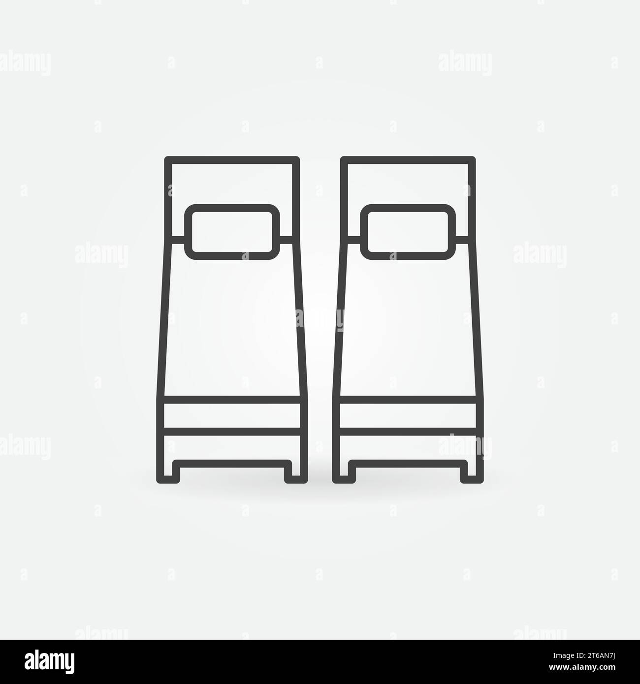 Two Single Beds linear vector concept icon or logo element Stock Vector ...
