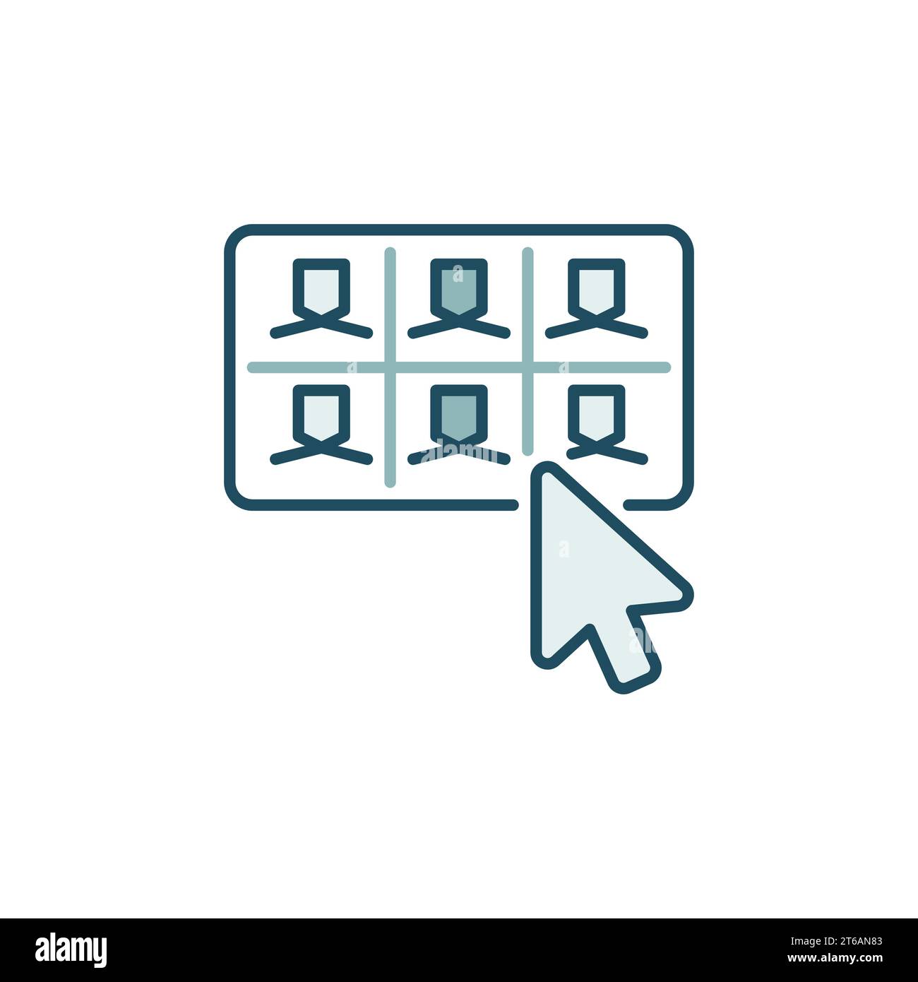 Mouse Click on Online Meeting button vector concept colored icon or ...