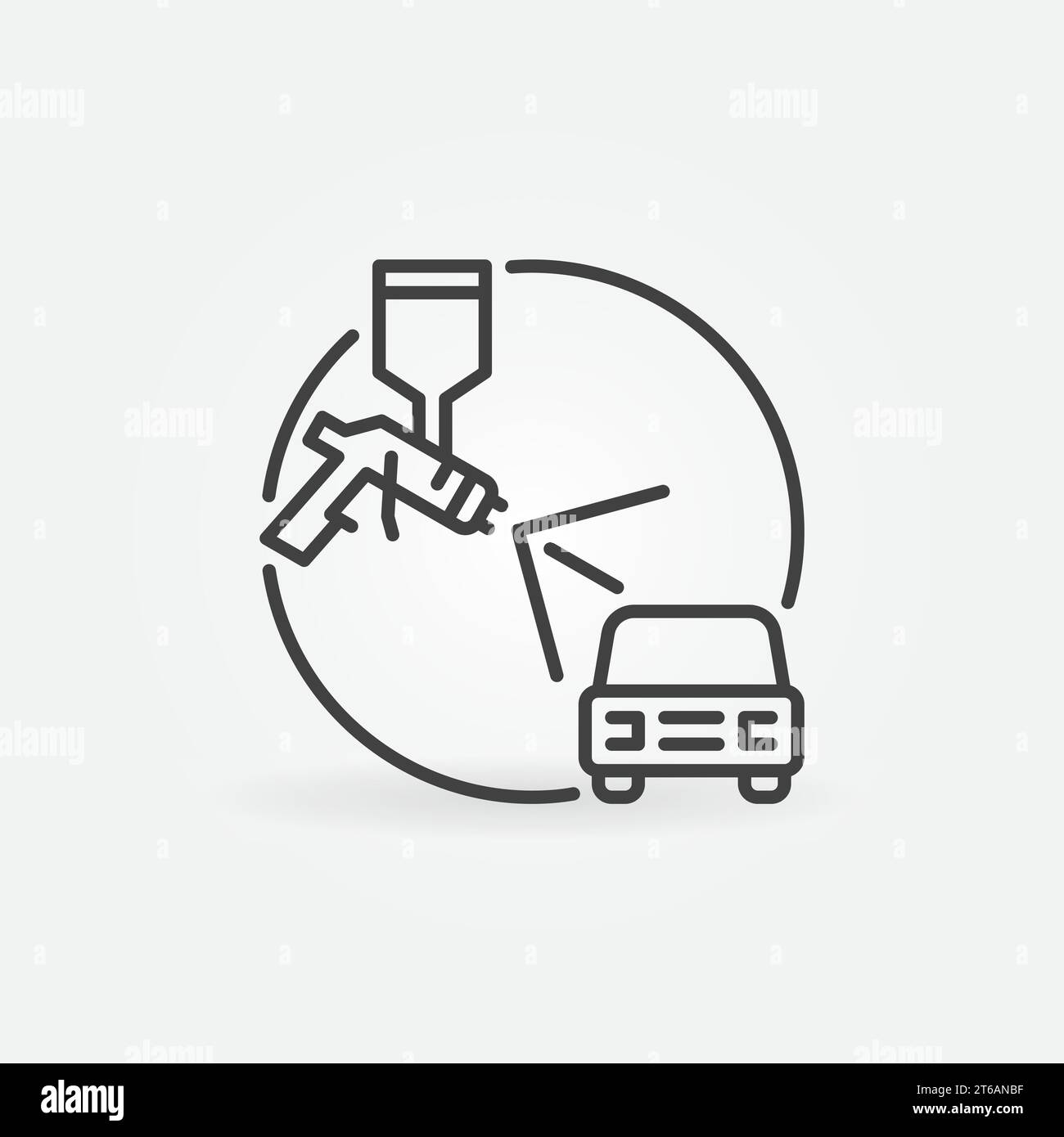 Spray Gun with Auto vector concept icon or symbol in thin line style ...