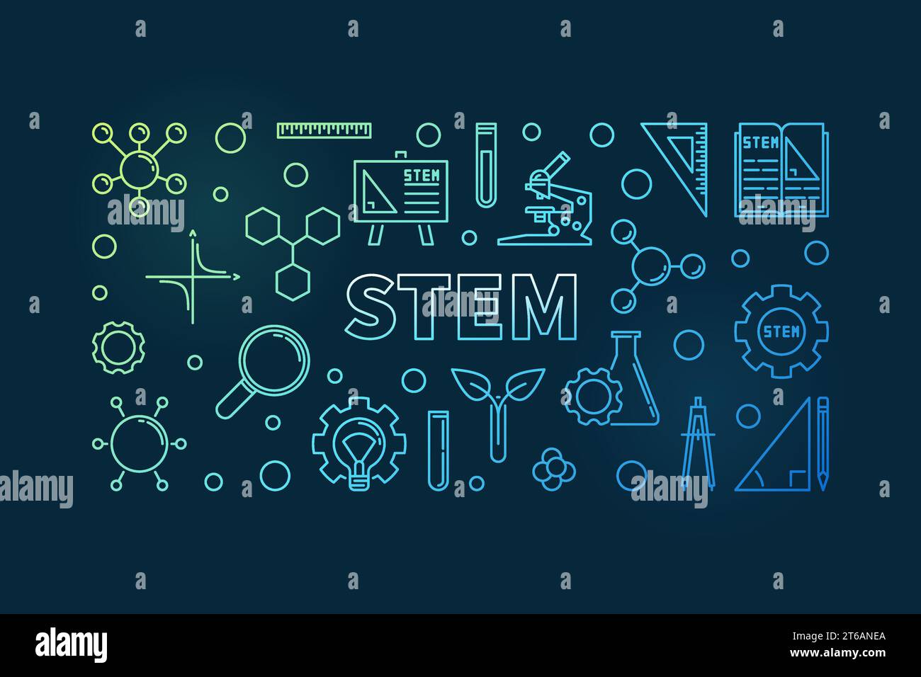 Science, Technology, Engineering and Mathematics vector concept linear ...