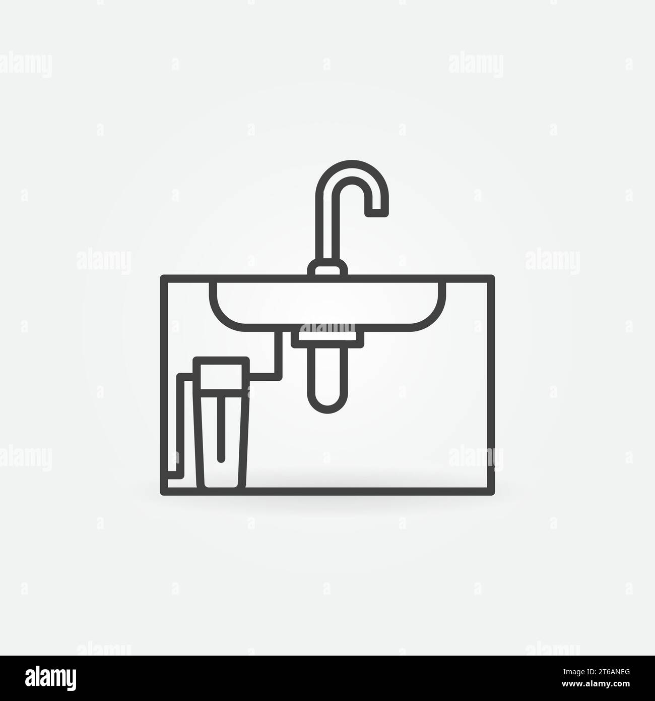 Main Water Filter under the Sink vector thin line concept icon or ...