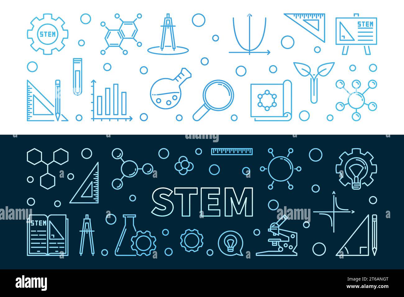 Set of 2 Science, Technology, Engineering and Mathematics vector ...