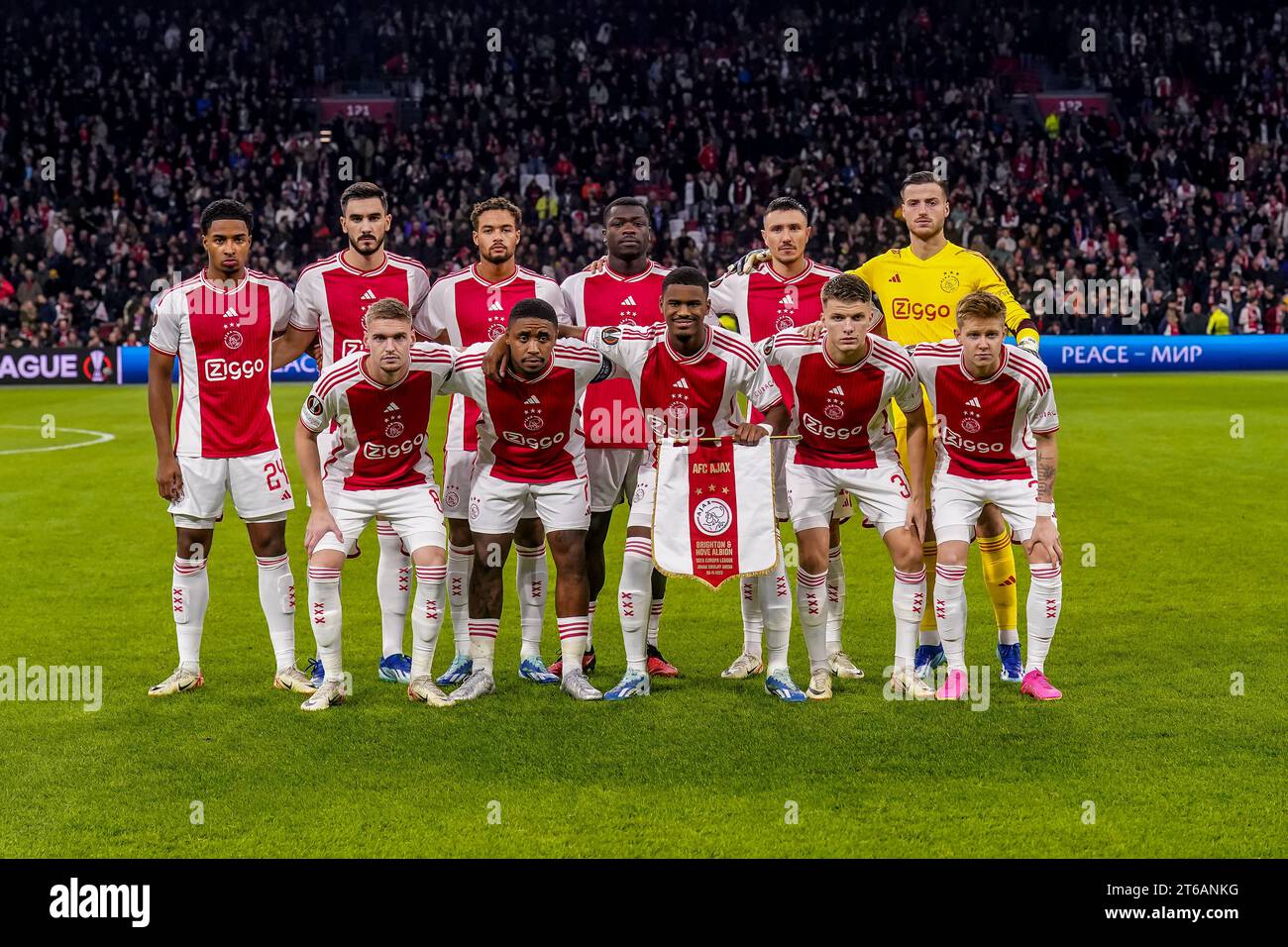 AMSTERDAM, NETHERLANDS - NOVEMBER 9: Team photo with Goalkeeper Diant Ramaj of AFC Ajax, Devyne ...