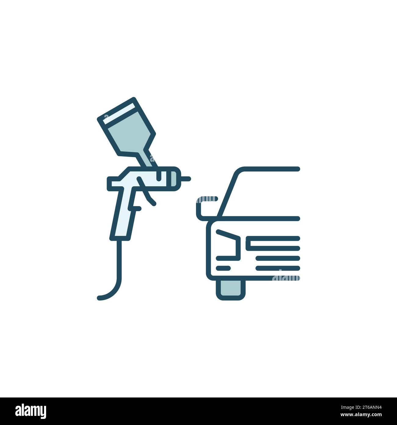 Paint Spray Gun with Car vector colored icon - Auto Body Painting ...